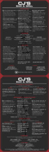Menu | CJ's Bar & Grill